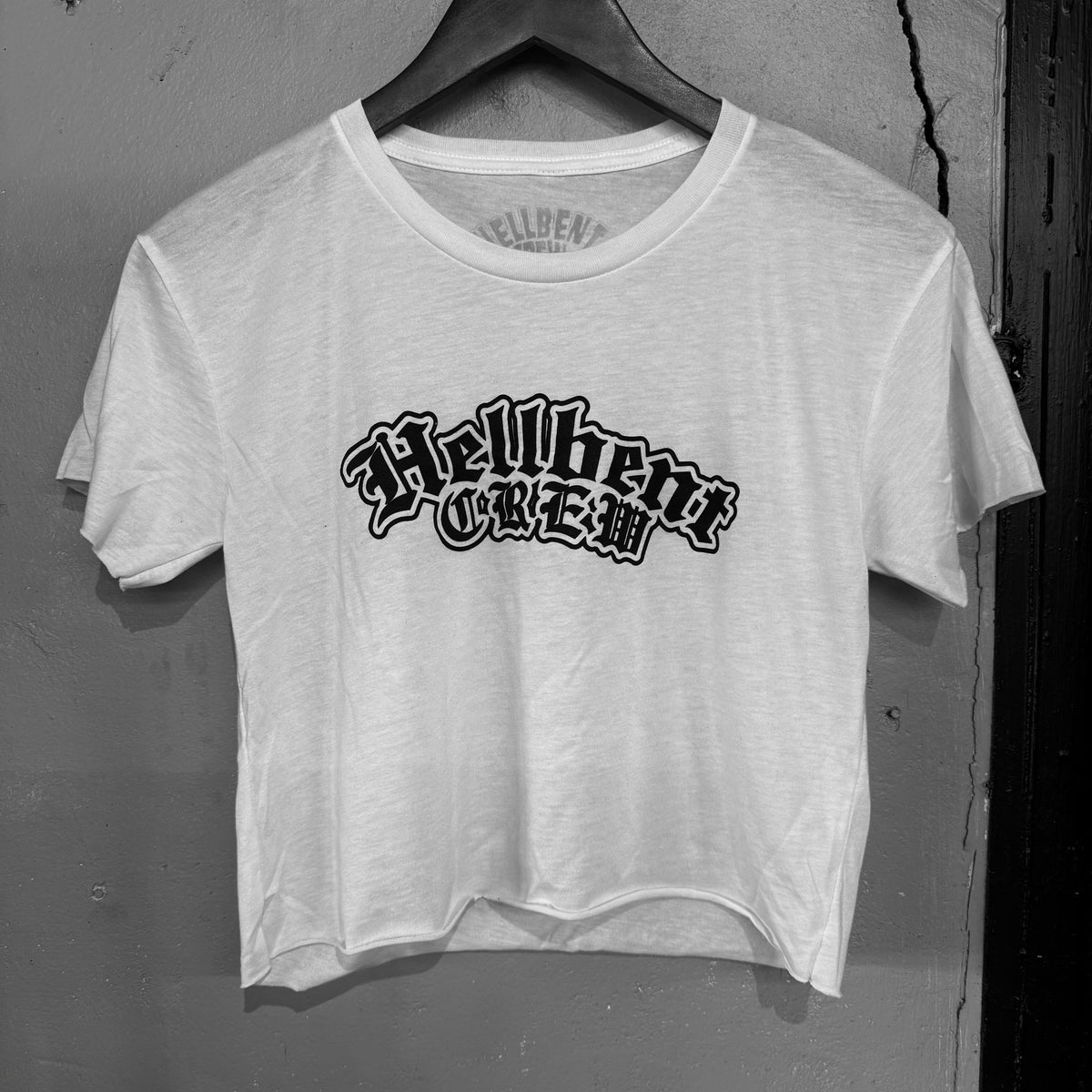 Old English Crop Top - White – Hellbent Crew